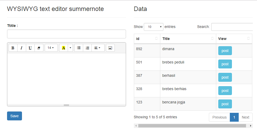 Tutorial menggunakan WYSIWYG Summernote Codeigniter
