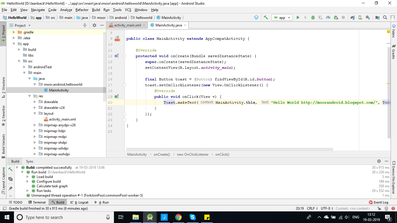ANDROID TUTORIAL: UI and Toast