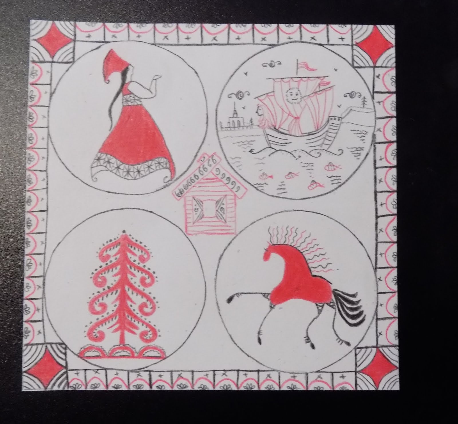 the Plain Professors: Russian Folk Art Project: Mezen (Ме́зенская ро́спись)