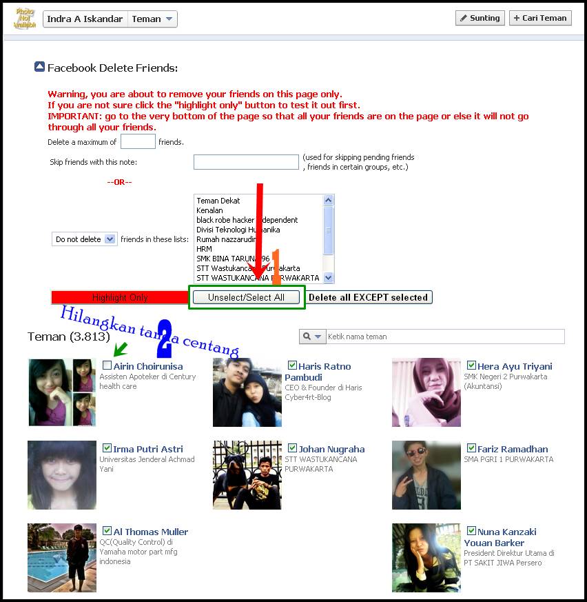 Tutorial Cara Menghapus Pertemanan Facebook Dengan Cepat dan Otomatis ...