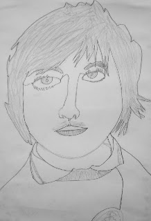 Use Your Coloured Pencils: Contour Line Self Portraits