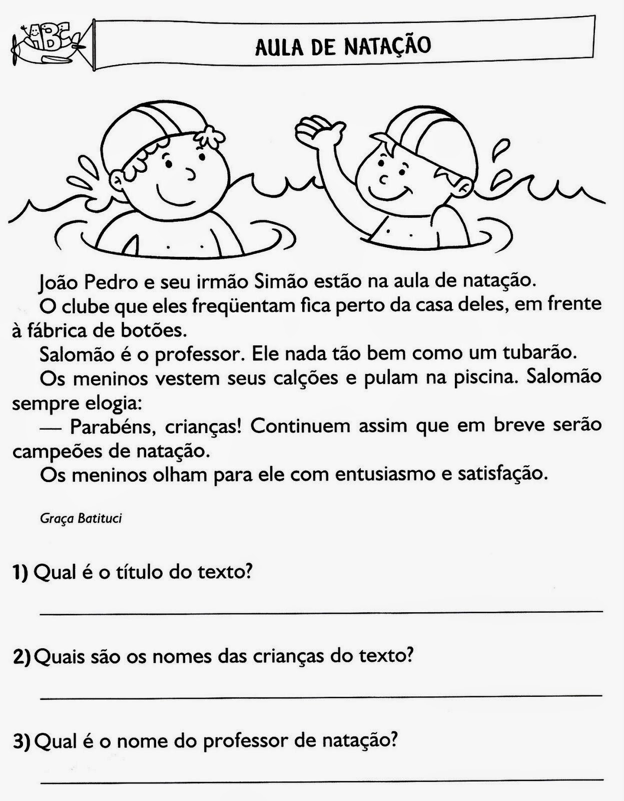 Atividade Com Interpretação De Texto 2 Ano - BRAINCP