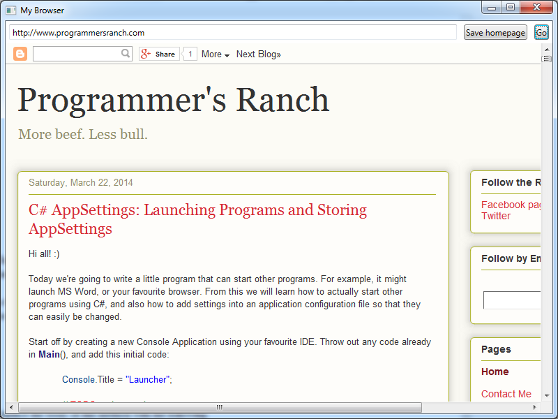 Programmer S Ranch C Appsettings Saving User Preferences In A Wpf Browser Application
