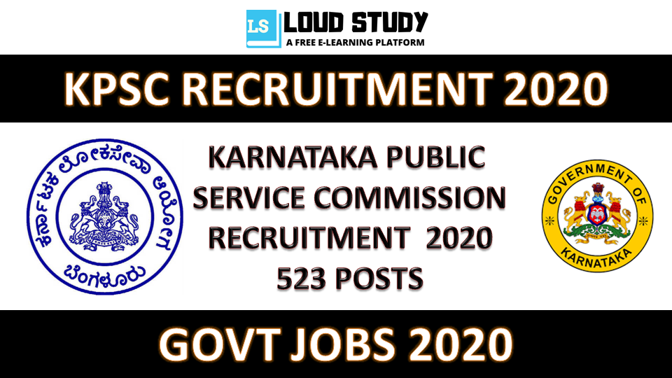 KPSC Recruitment 2020 - 523 Posts - Apply Online Now