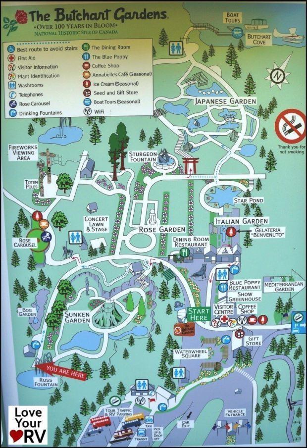 Butchart Gardens Map - Home Decor