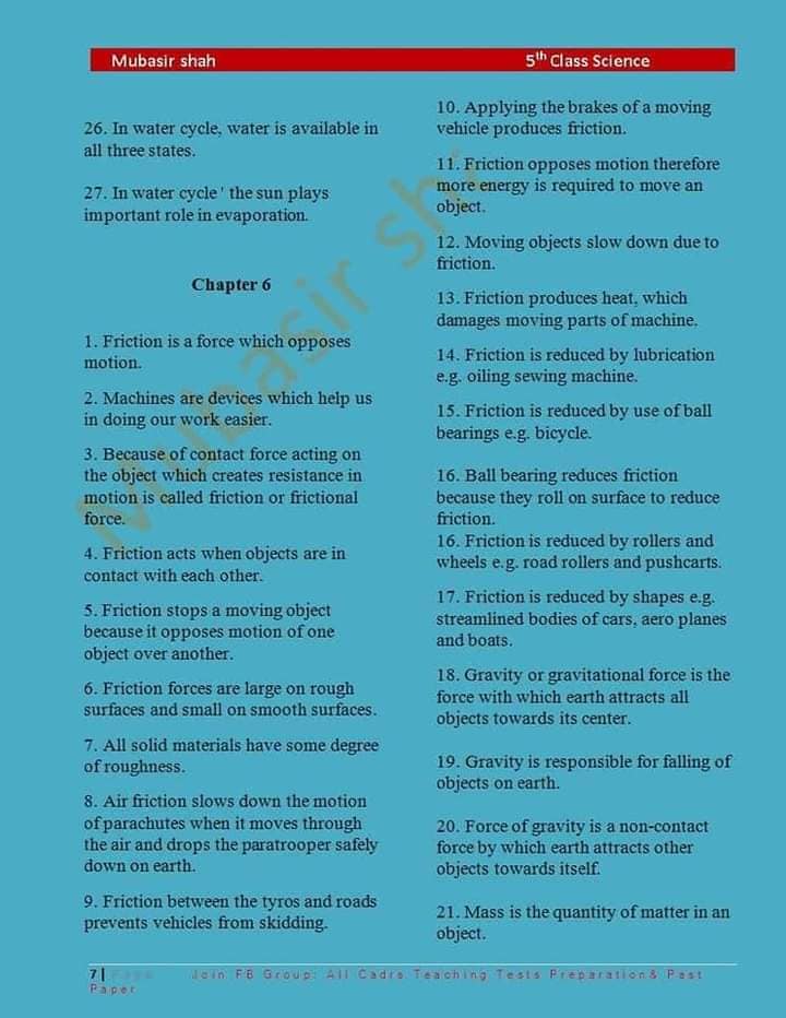 KNOWLEDGE FOR ALL: CLASS FIVE 5 SCIENCE SHORT QUESTION ANSWERS