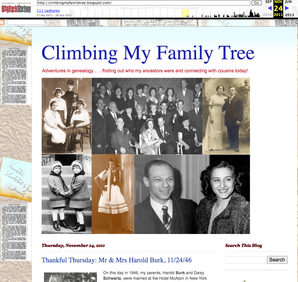 Climbing My Family Tree: Is Your Genealogy Blog in the Wayback Machine?