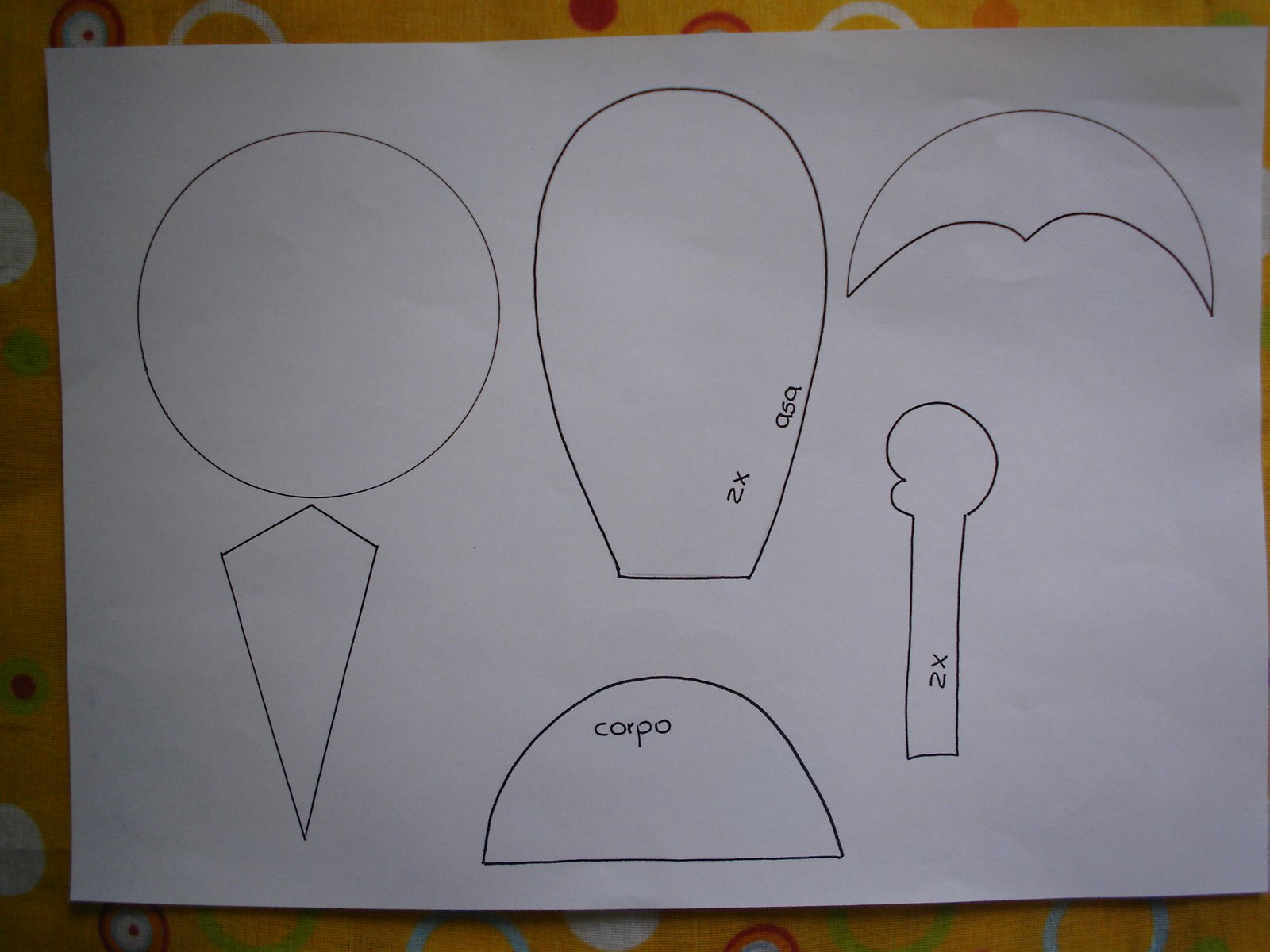 cantinho da arte: moldes do mosquito