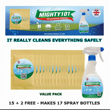 Mighty 101 All Purpose Cleaner, all in one product.