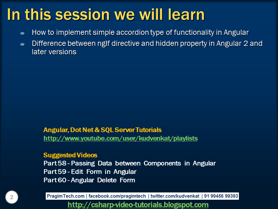 Sql Server Net And C Video Tutorial Angular Accordion Example Slides
