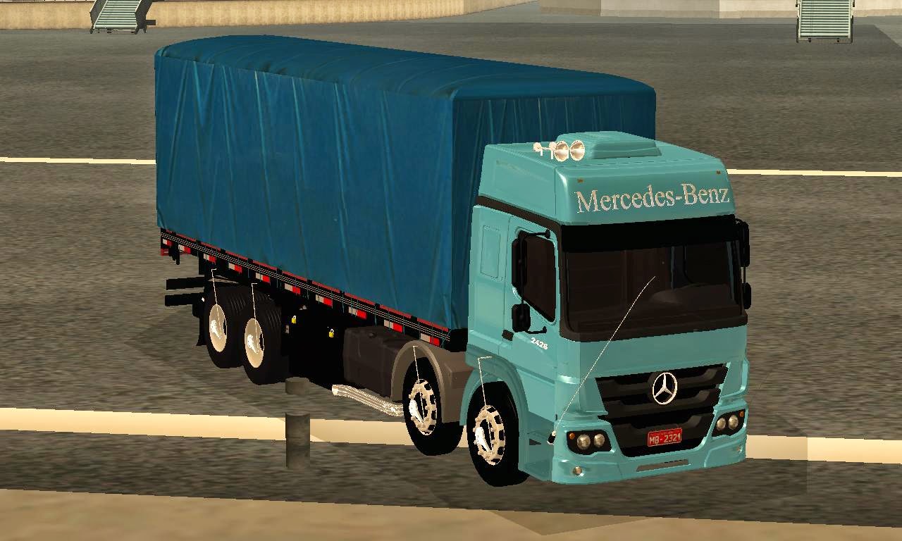 GTA San Andreas - Carros Brasileiros: Mercedes Benz Atego Bitruck - Compatível ImVehFt e Steering