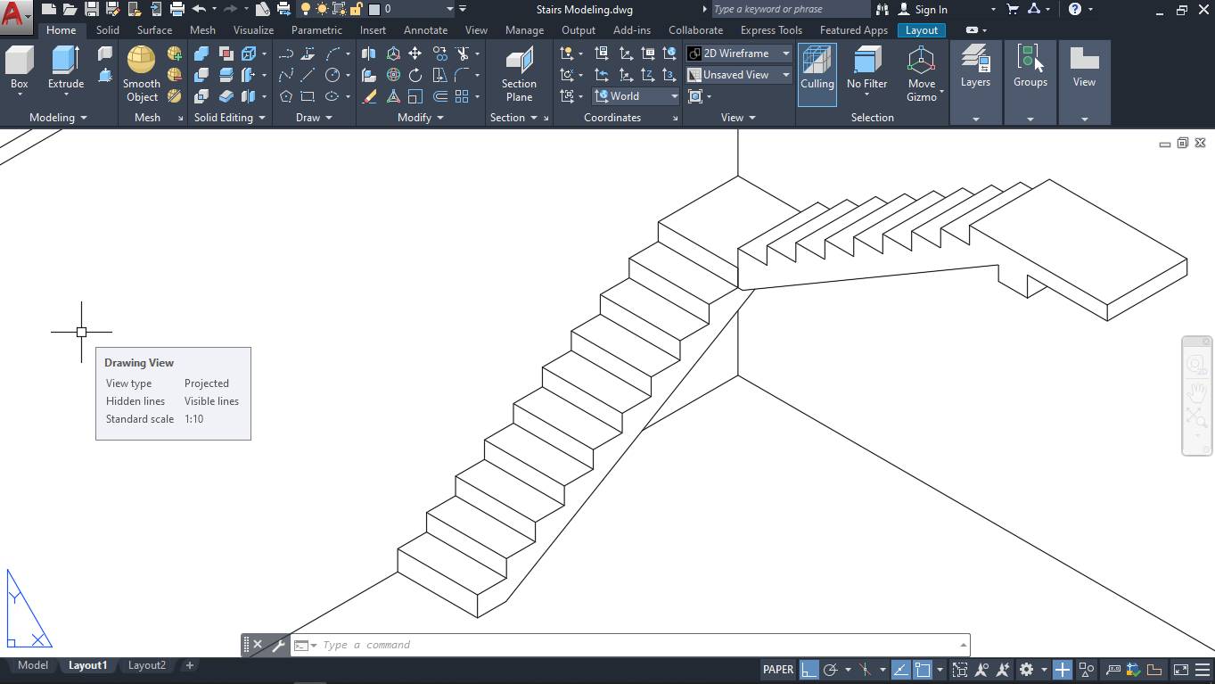 DESAIN DASAR MEMBUAT TANGGA DI AUTOCAD