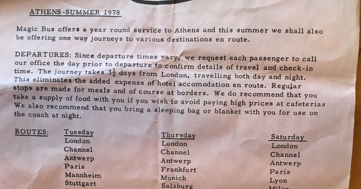 Things Have Changed: The Magic Bus