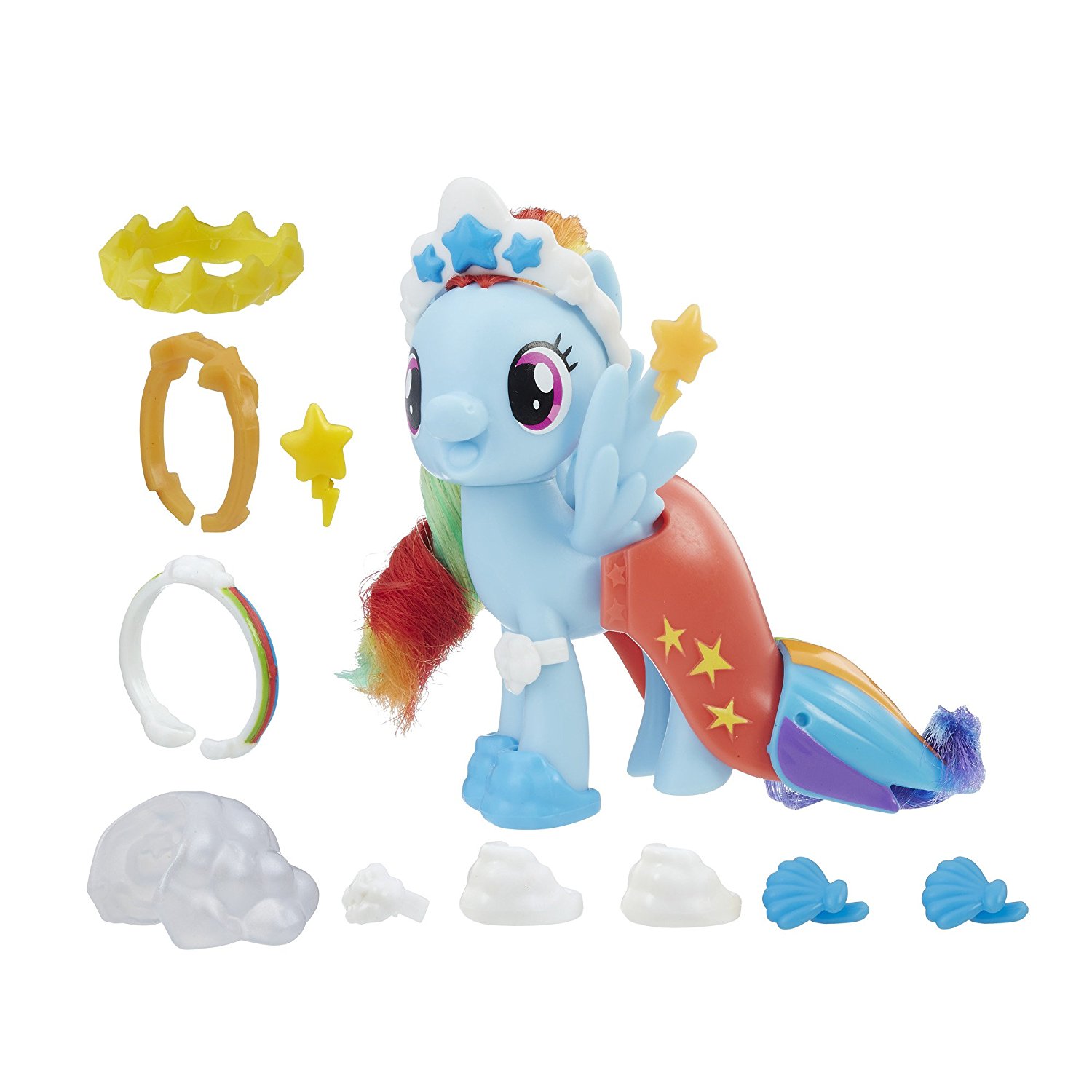 My Little Pony Land & Sea Snap-on Fashion Rainbow Dash Brushable Pony ...