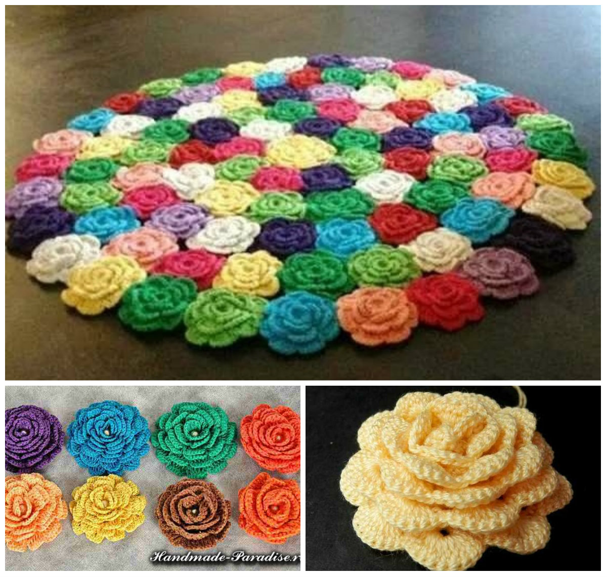 Ergahandmade: Crochet Flower Rug + Free Pattern Step By Step + Diagrams