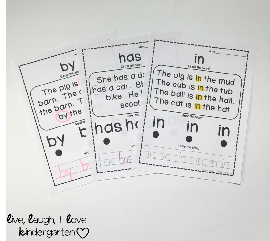 Sight Word Passages | TEST