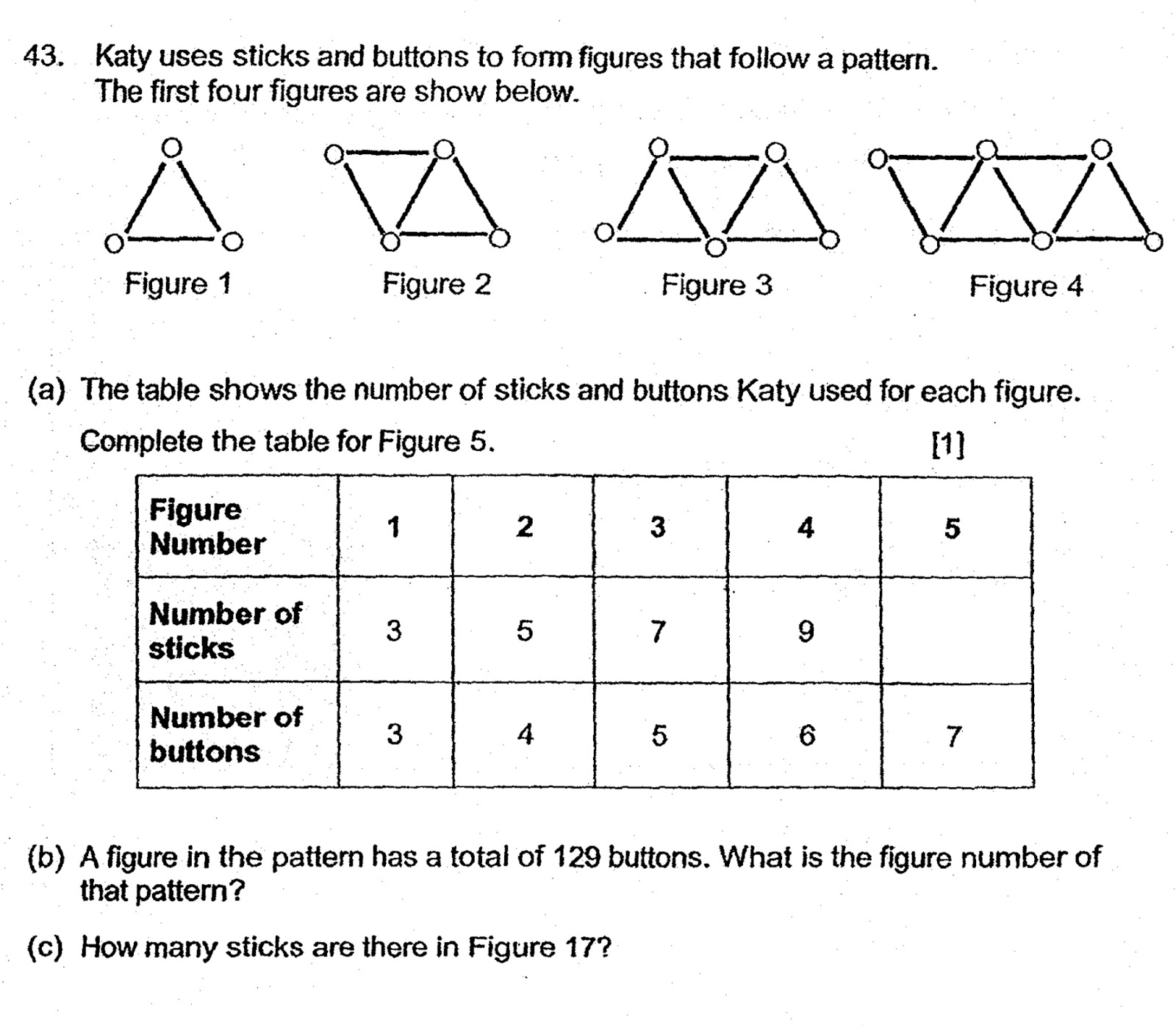 Primary 4 Mathematics: Seeing Patterns (6x questions including 1x 2019 ...