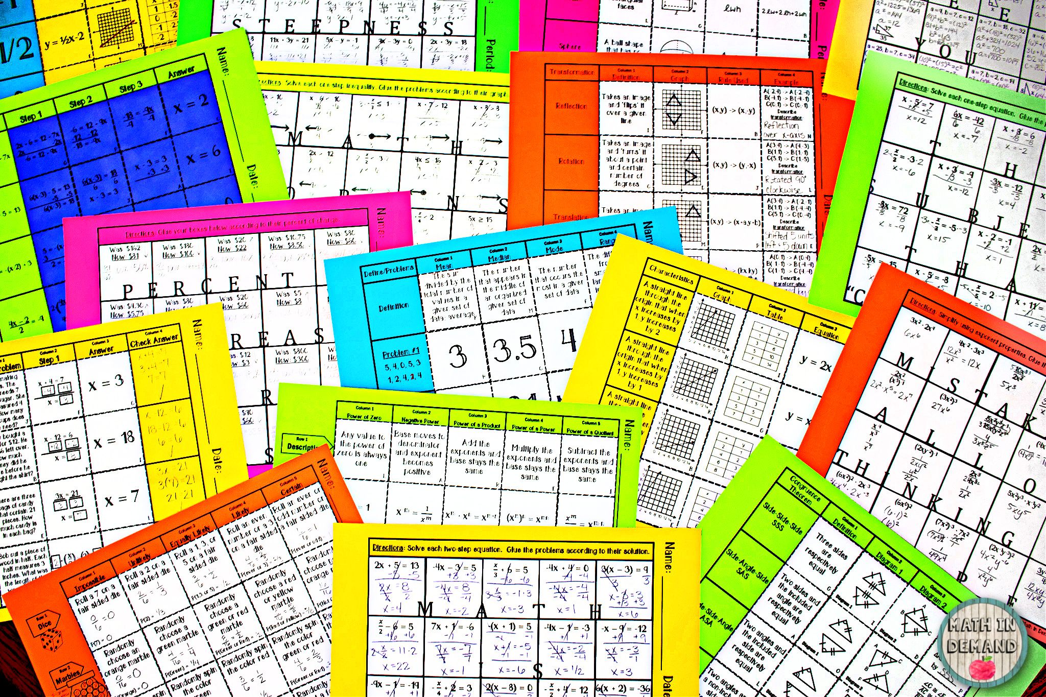 Math in Demand: 7th Grade Math Curriculum Bundle (Also 6th and 8th ...