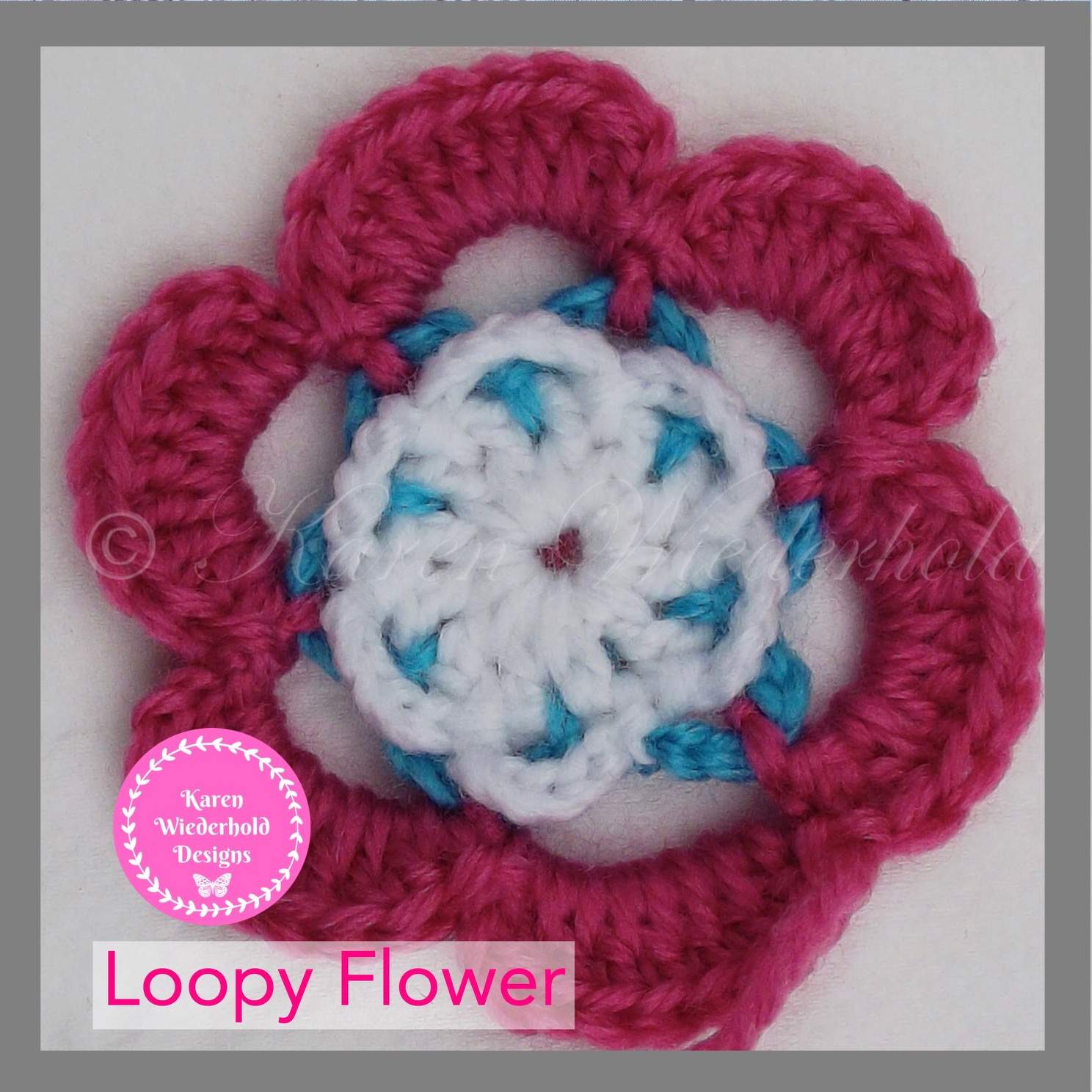 Karen Wiederhold Designs: Free Crochet Pattern: Loopy Flower Motif