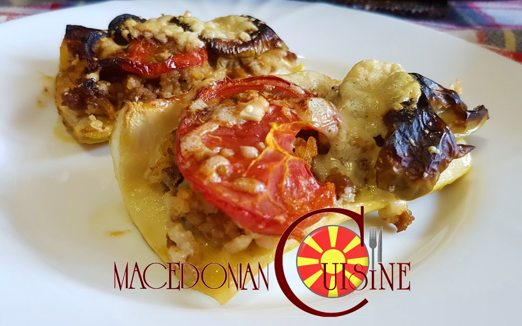 STUFFED ZUCCHINI WITH MINCED MEAT AND VEGETABLES ~ Macedonian Cuisine
