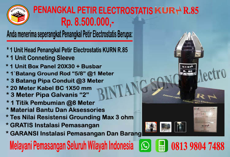 Paket Penangkal Petir Konvensional 4 AIP - Harga Promo Rp.2.900.000,-