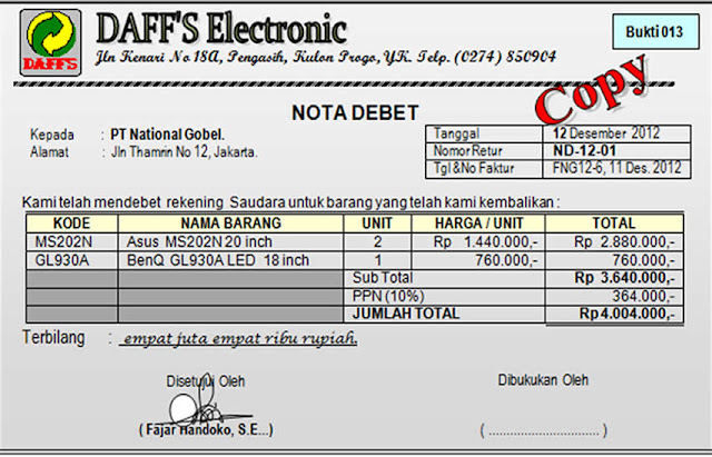Jenis atau bukti fisik dokumen transaksi mata pelajaran dasar dasar ...