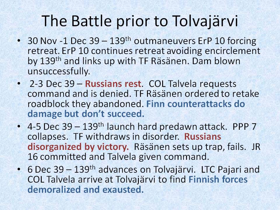 Battle Analysis: Tolvajarvi