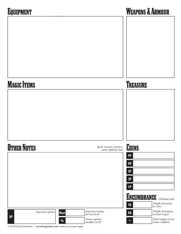 Tenkar's Tavern: Solicitation of Ideas for my Next PC Sheet/Booklet