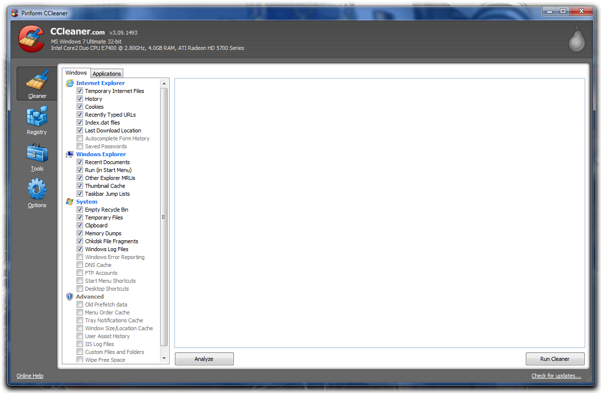 Get your PC clean with CCleaner