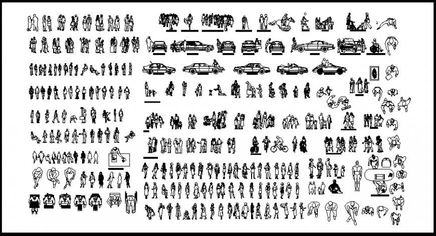 HUMAN CAD BLOCKS AND VEHICLE BLOCKS