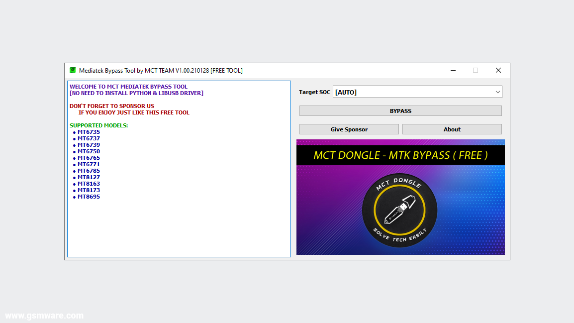 MCT MediaTek Bypass Tool V1.00.210226 REV4 Official Setup - GSMWARE
