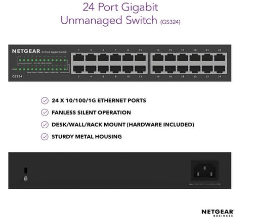 Review NETGEAR 24-Port Gigabit Ethernet Unmanaged Switch