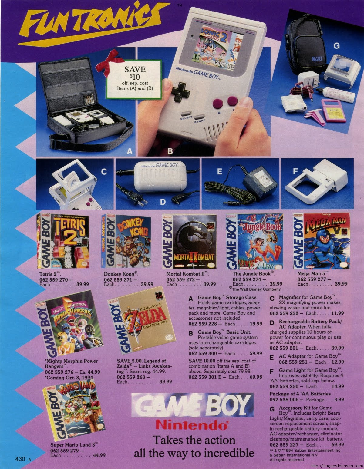 Classic Game Boy Ads: Game Boy Ads from Sears Catalog