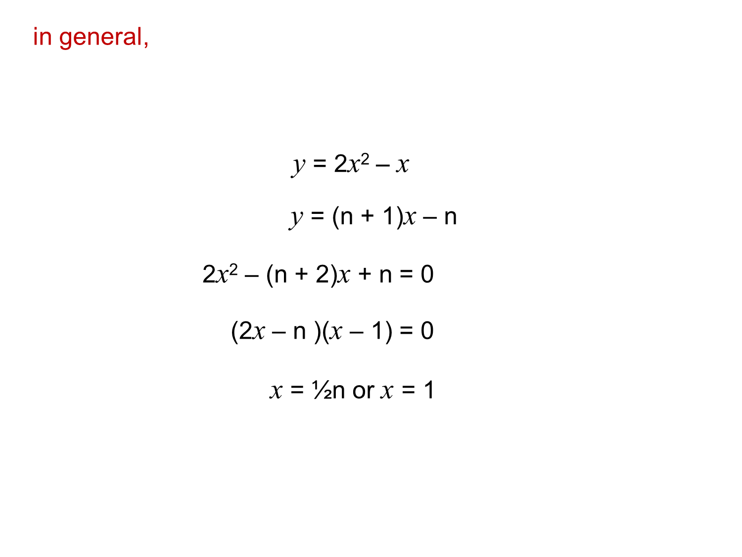 MEDIAN Don Steward mathematics teaching: a quadratic meets a linear family