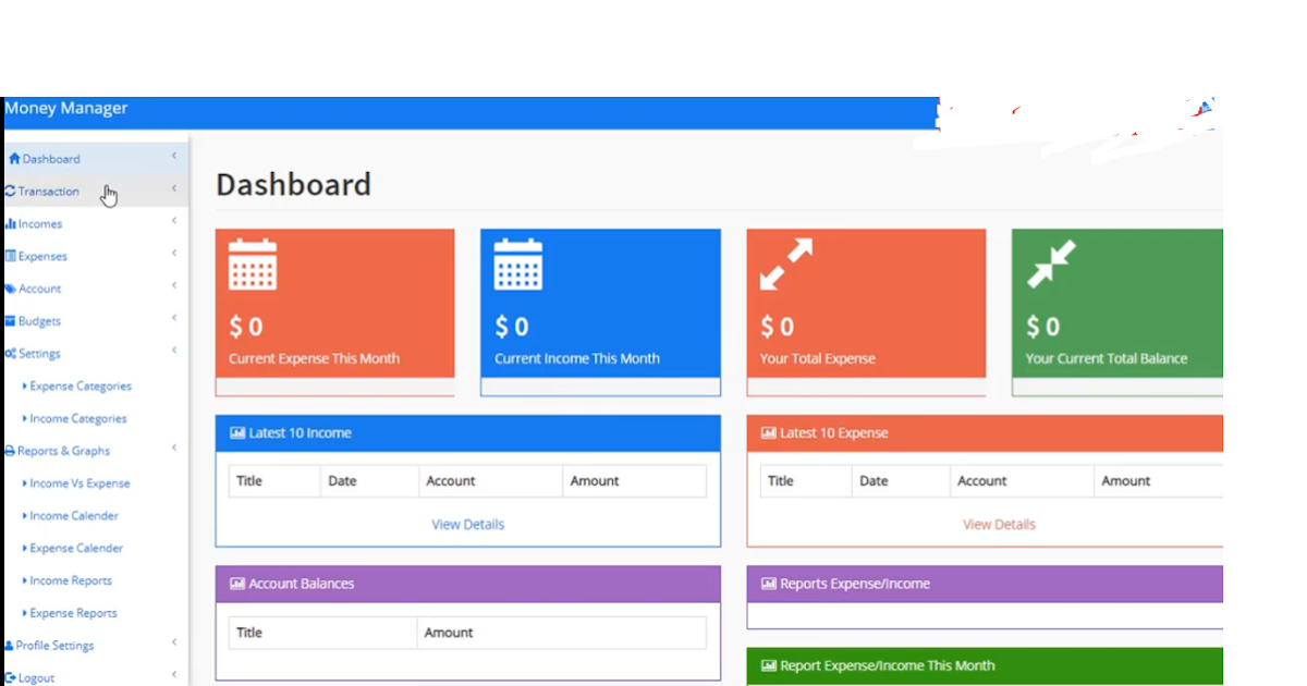 Cash Management System Full Project With Sql File in PHP | Get Free ...