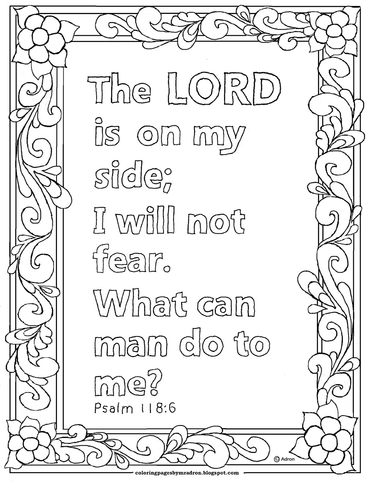 Coloring Pages for Kids by Mr. Adron: Psalm 118:6 Print And Color Page ...