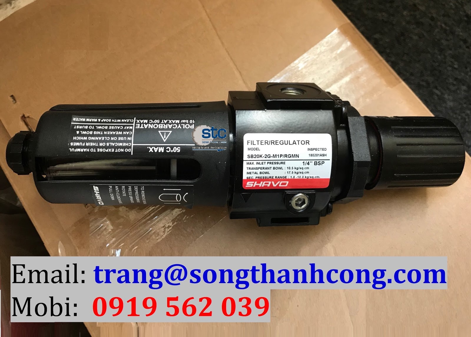 Mua bán thiết bị tự động: Bộ lọc khí, SB20K-4G-M1P/RGMN, Shavo Norgen VietNam, STC VietNam