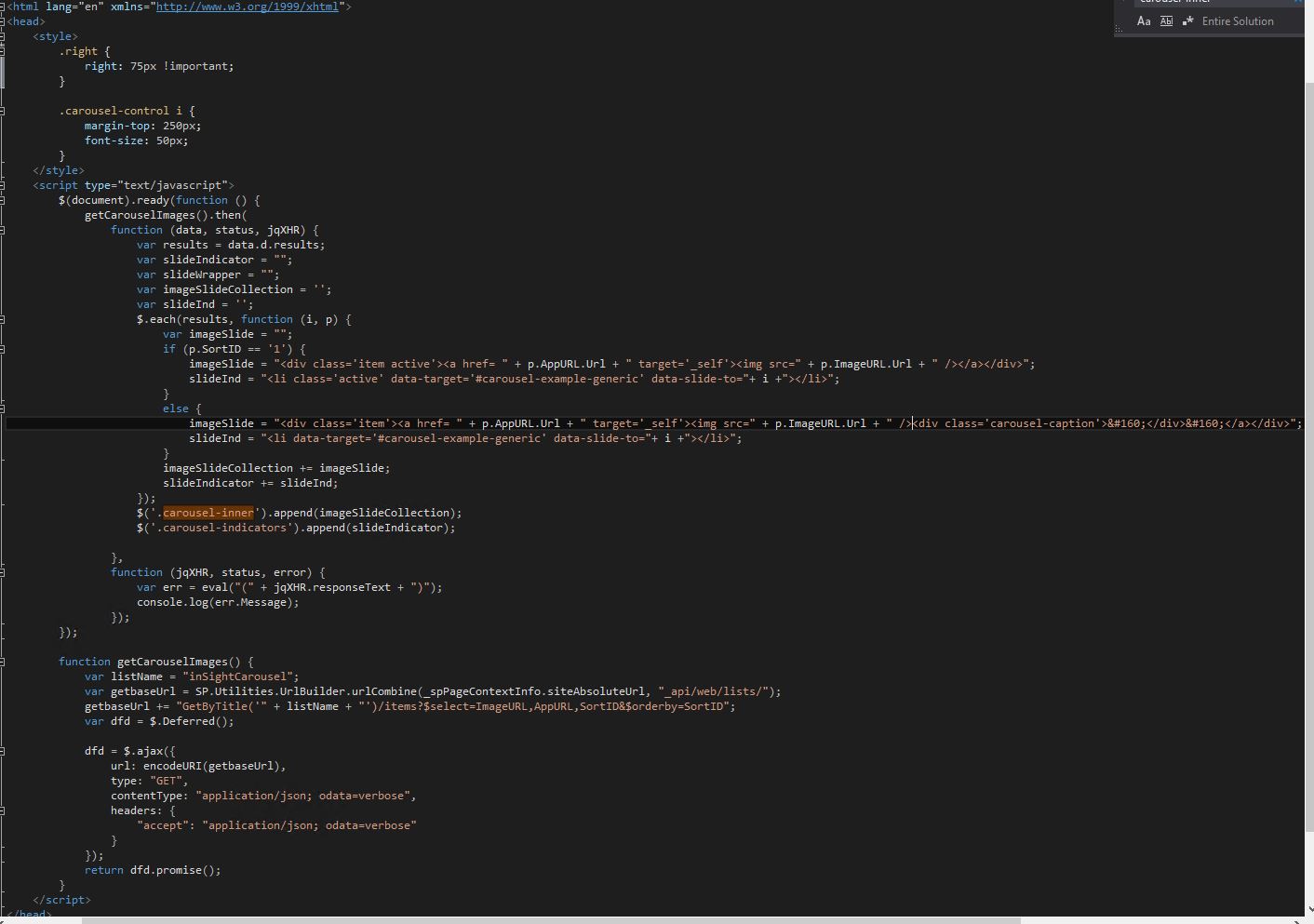 SharePoint Home: Bootstrap Image carousel using SharePoint Jquery REST API