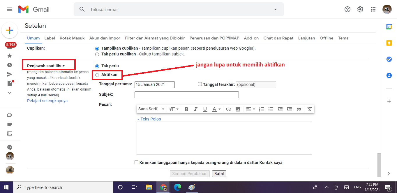 Cara Membuat Email Balasan Otomatis (Auto Reply) di Gmail - Sahretech