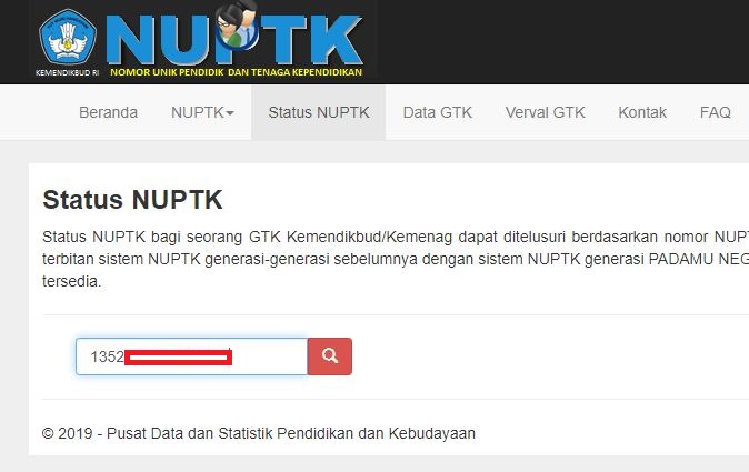 Cara Cek Status NUPTK Baru 2020