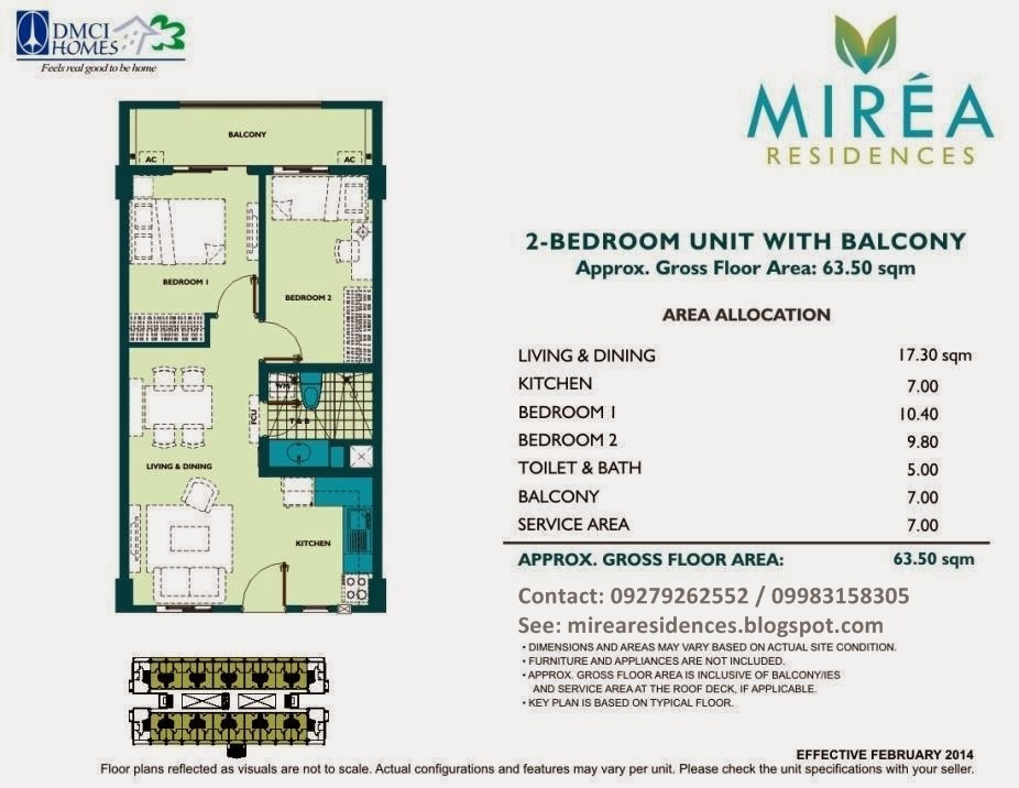 Unit Layout and Price Range ~ Mirea Residences by DMCI Homes