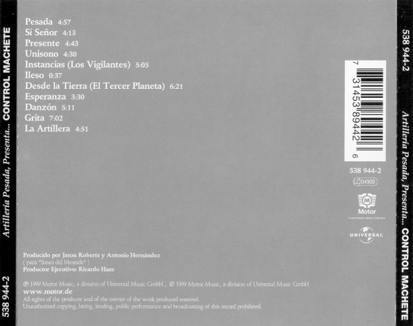 Control Machete – Artilleria Pesada, Presenta (1999) Flac + 320kbps ...