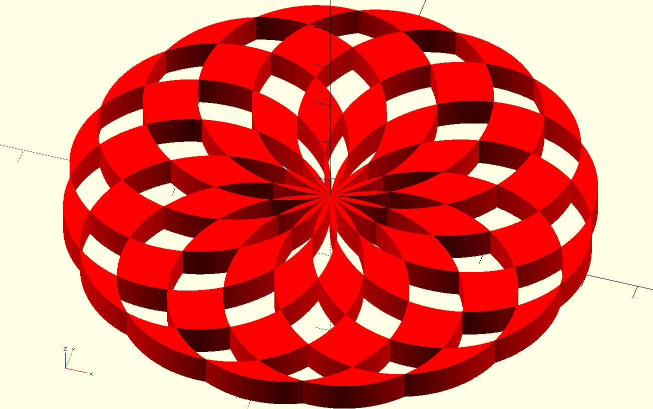 Creating a mathematical rose in OpenSCAD