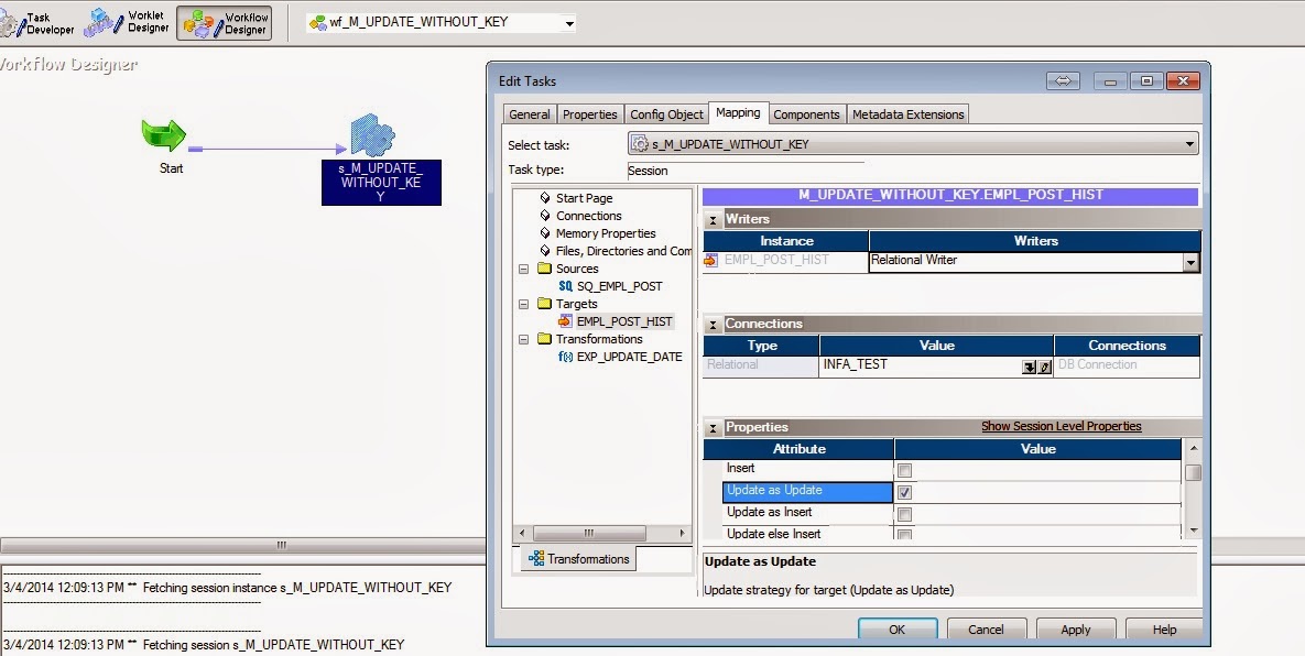 Informatica Etl And Data Warehousing Concepts Target Update Override Ways To Update The