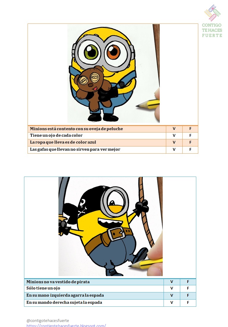 COMPRENSIÓN LECTORA MINIONS