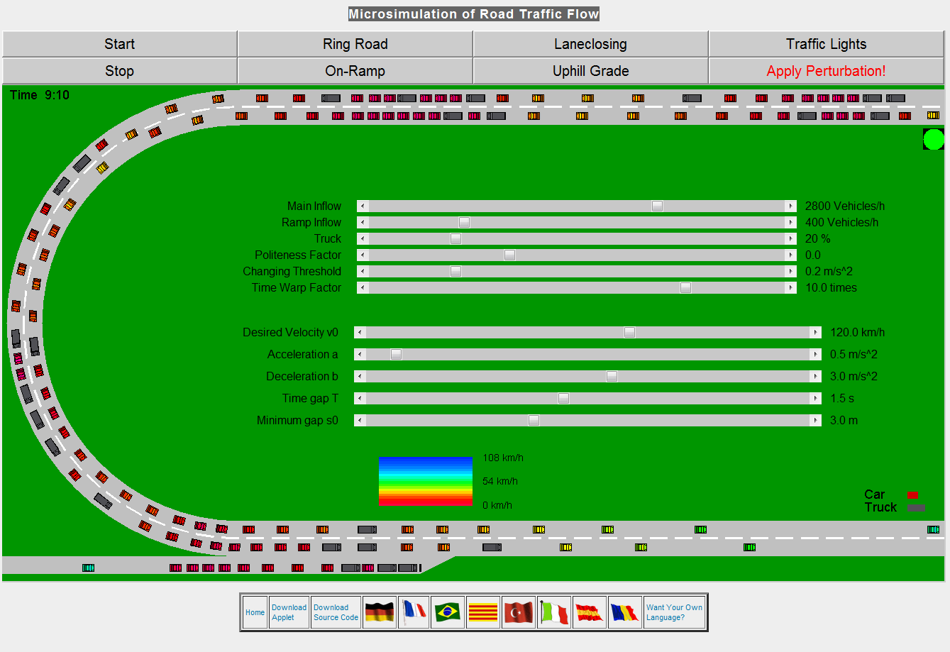 Math and Traffic: Microsimulation of Road Traffic Flow