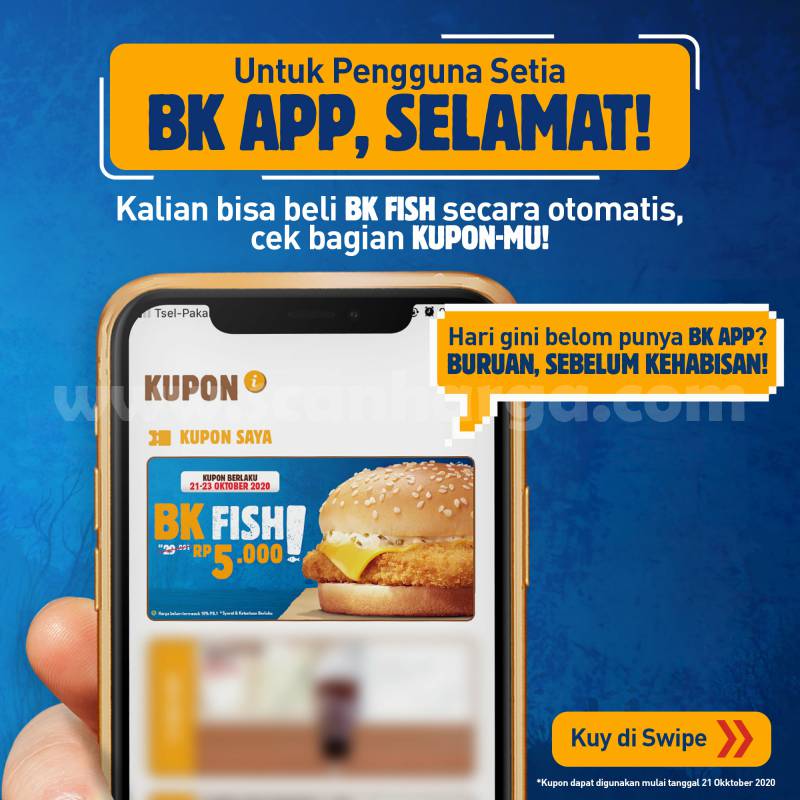 Promo BURGER KING ~ BK Fish Burger CUMA GOCENG - scanharga