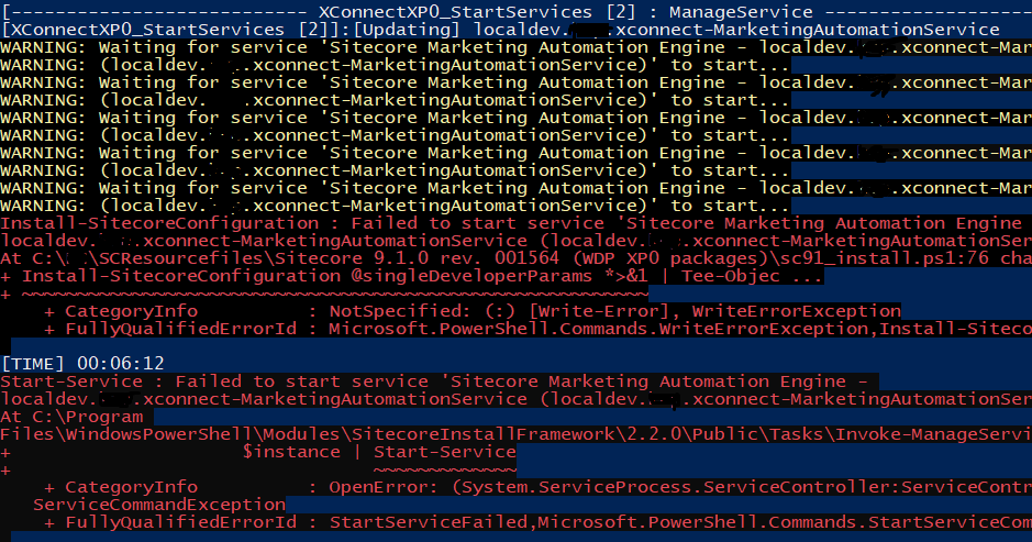 Failed to start service "Sitecore Marketing Automation Engine"
