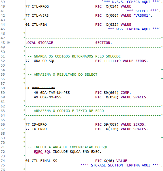 Experiência COBOL: SQL - Select simples