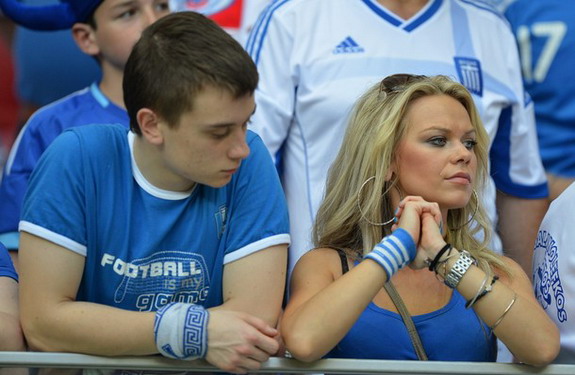 Pic of the day: Greek fan caught staring at girl's breasts | inside ...